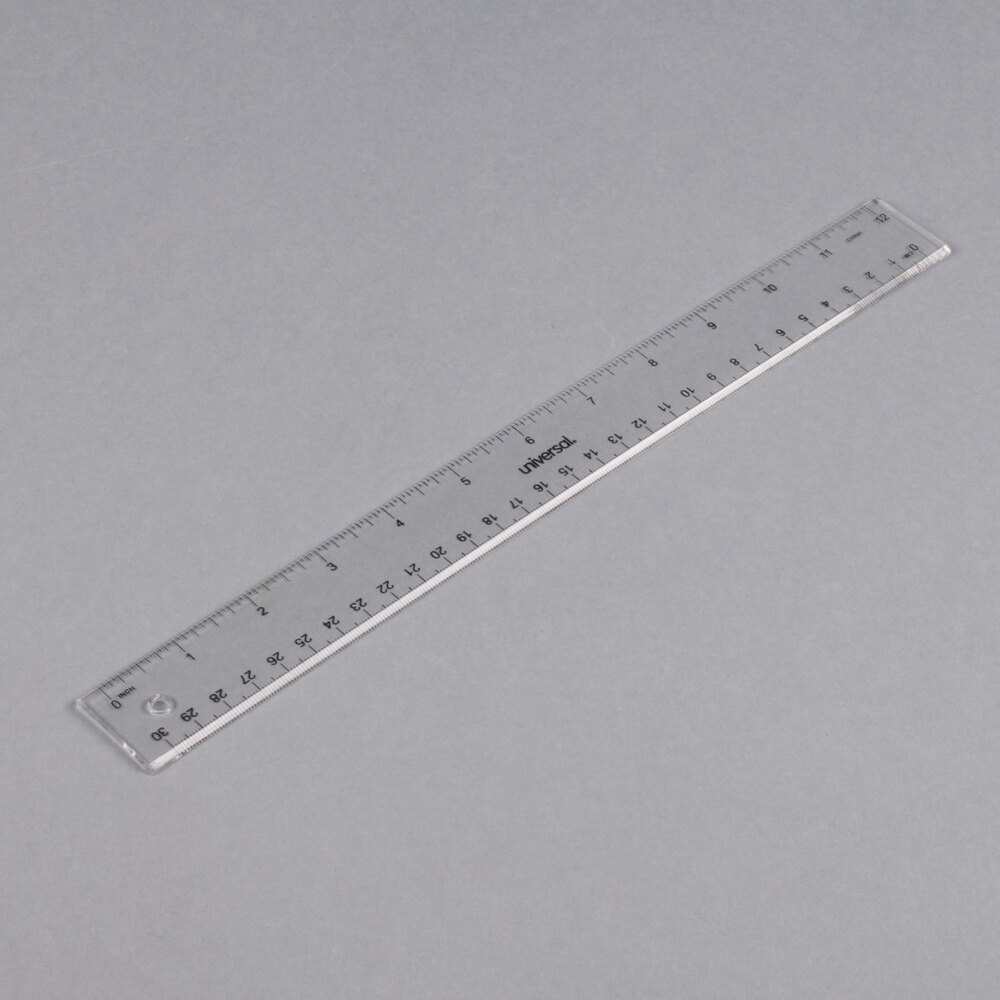 Universal UNV59022 Clear Acrylic Plastic Ruler - 1/16" Standard Scale