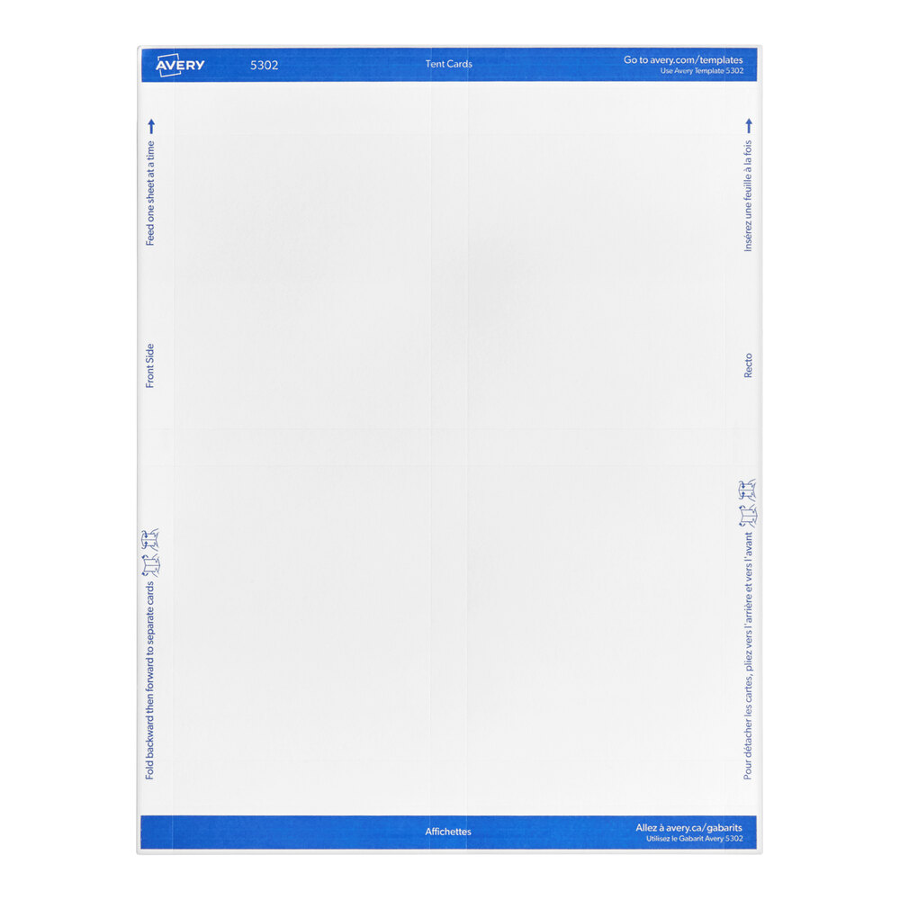 Avery® 5302 2" x 3 1/2" White Small Tent Cards - 160/Box