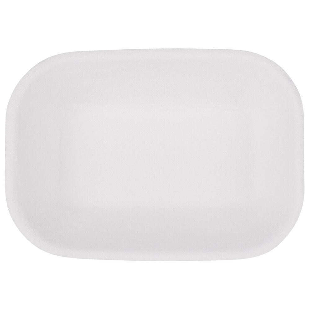 Huhtamaki Chinet 10403 Savaday 7" x 5" #100 White Molded Fiber / Pulp ...