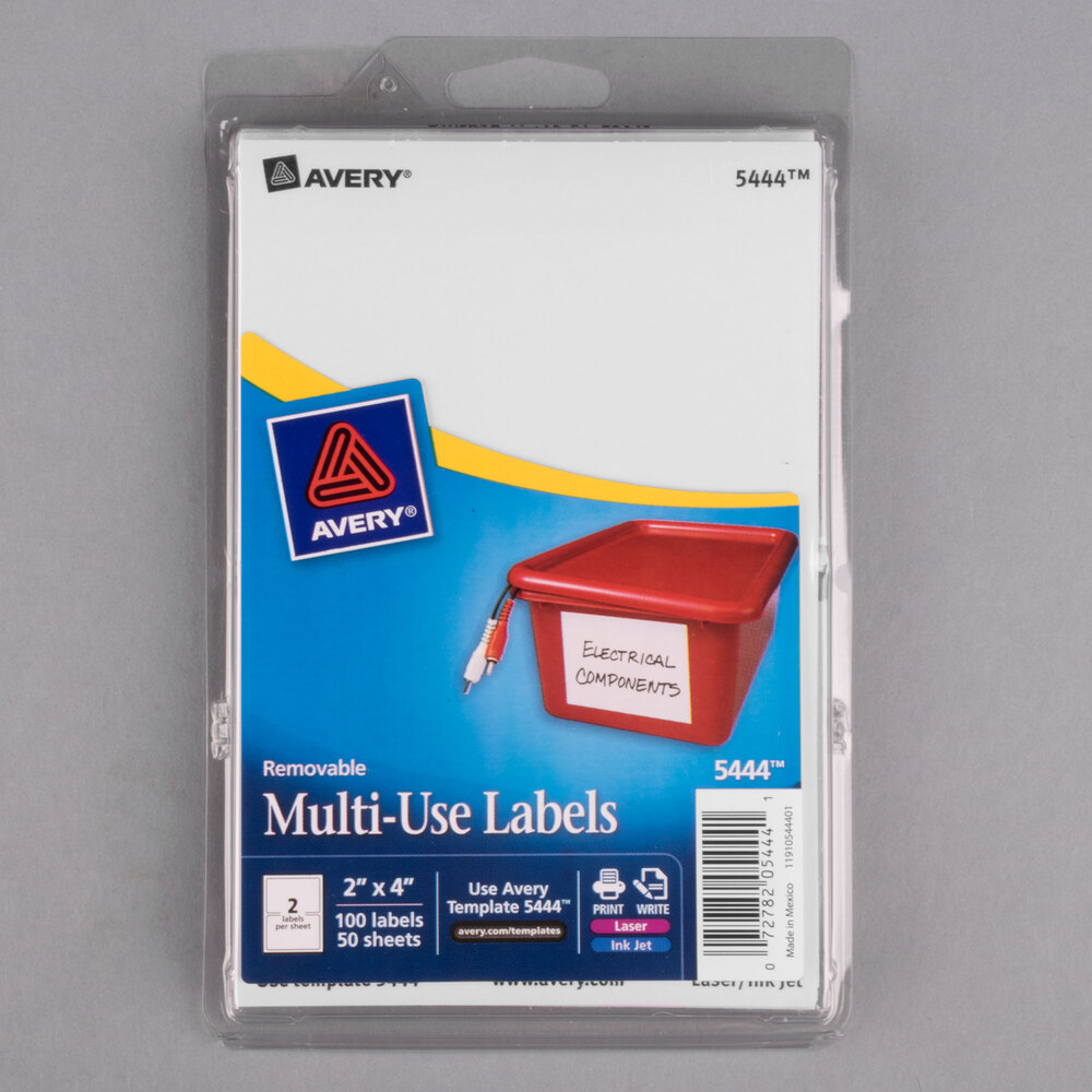 Avery 5444 2 X 4 White Rectangular Removable Write On Printable 