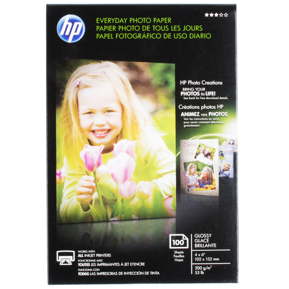 HP Inc. 4" x 6" Glossy Everyday 53# Photo Paper - 100/Pack