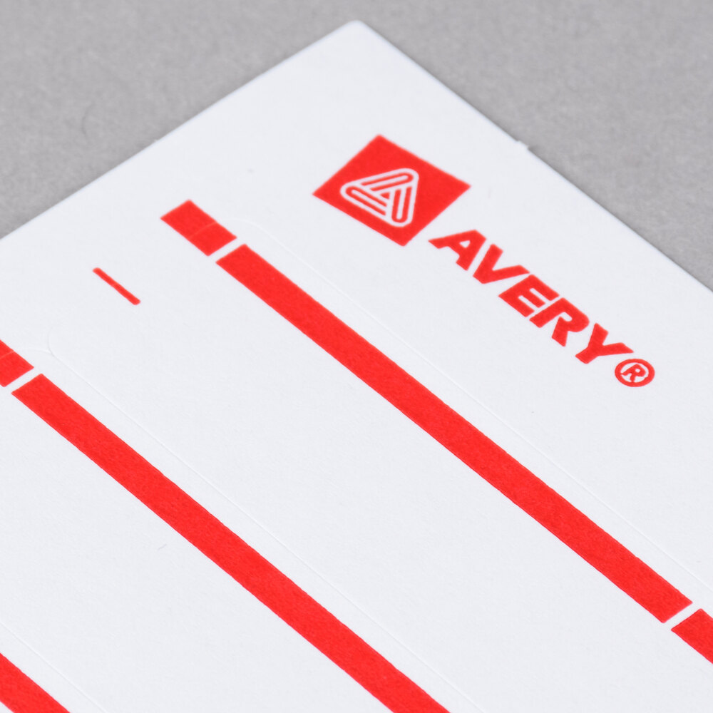 Avery 05201 11/16" x 3 7/16" White / Dark Red Rectangular Write-On ...
