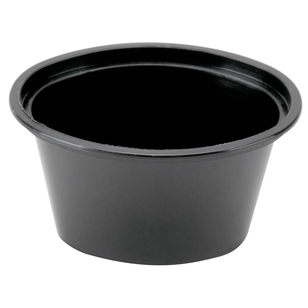 Pactiv Newspring E1001B ELLIPSO 1 oz. Black Oval Plastic Souffle ...