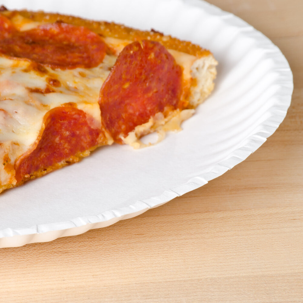 Choice 9" White Uncoated Paper Plate - 100/Pack