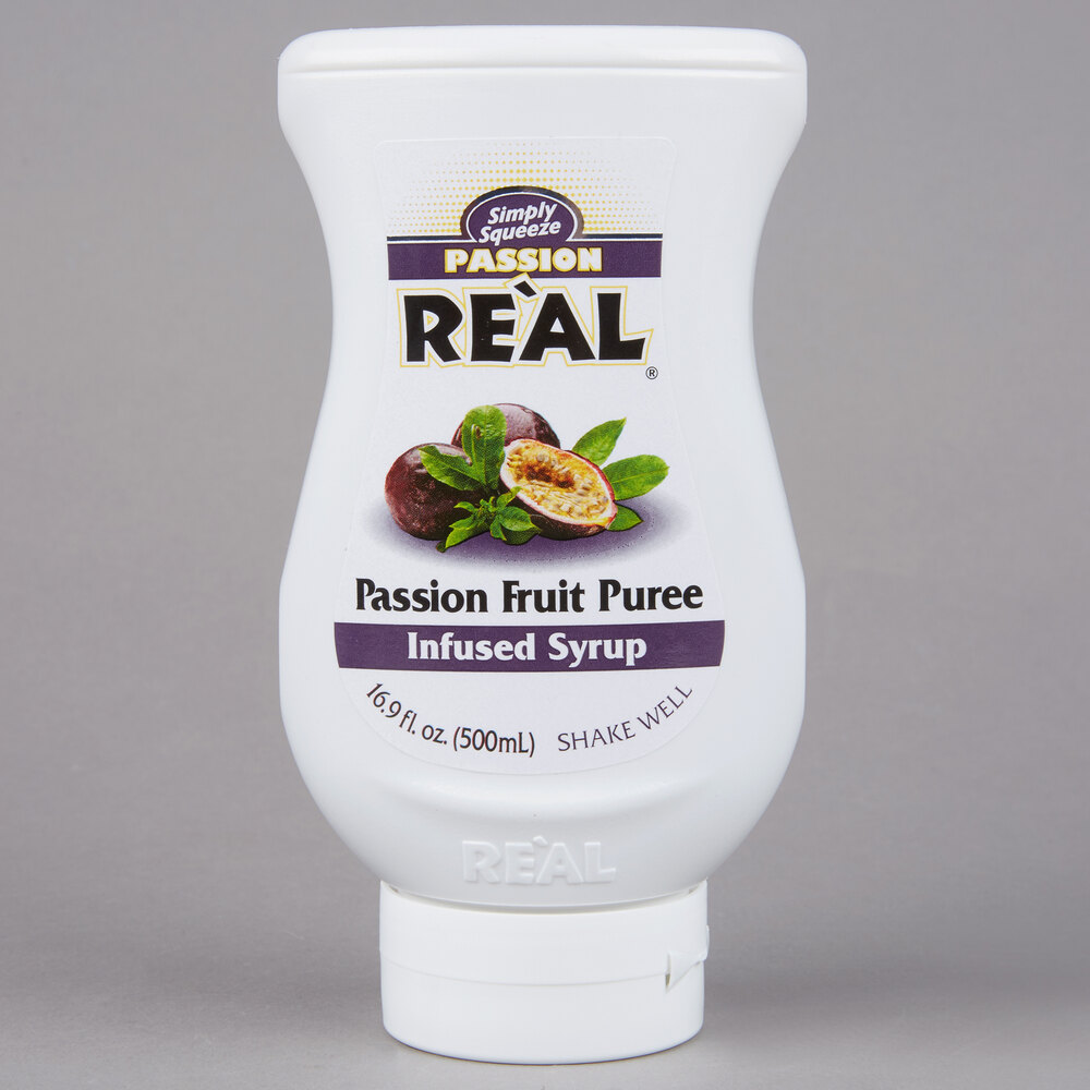 Real 16.9 fl. oz. Passion Fruit Puree Infused Syrup