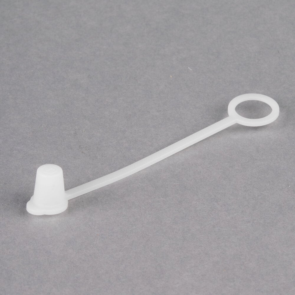 TableCraft C100TC White Squeeze Bottle Tethered Caps - 12/Pack