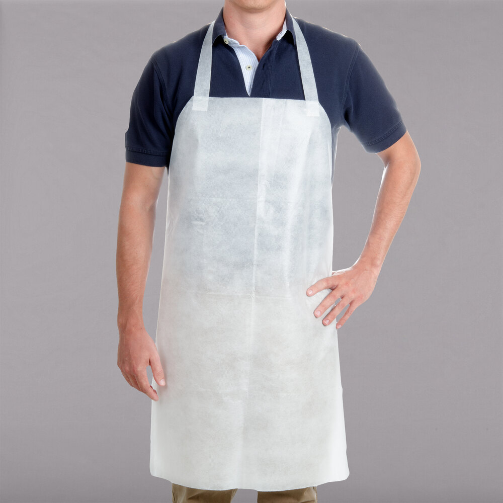 Chicopee Chix® White Disposable Food Service Apron - 32" x 27" - 100/Case