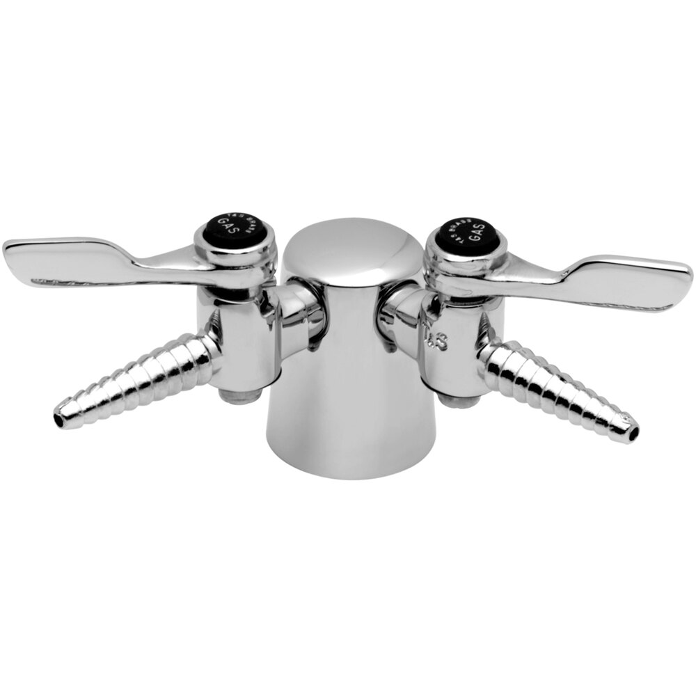 T&S BL-4200-0 Laboratory Turret with Two 90 Degree Serrated Hose Cocks