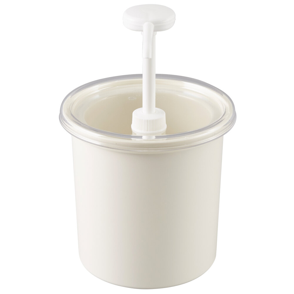 Cambro 1.7 Qt. White Insulated ColdFest Condiment Dispenser Kit with ...