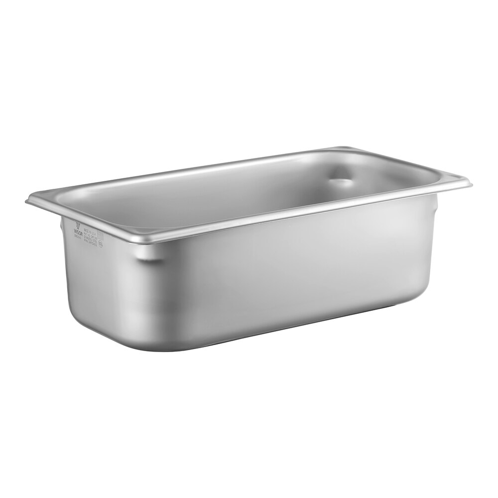 Vigor 1/3 Size 4" Deep Anti-Jam Stainless Steel Steam Table / Hotel Pan ...