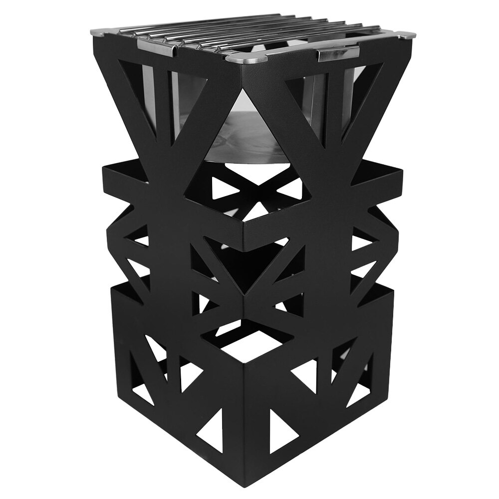 Eastern Tabletop 1743MB LeXus 8" x 8" x 15" Black Steel Cube with Fuel ...