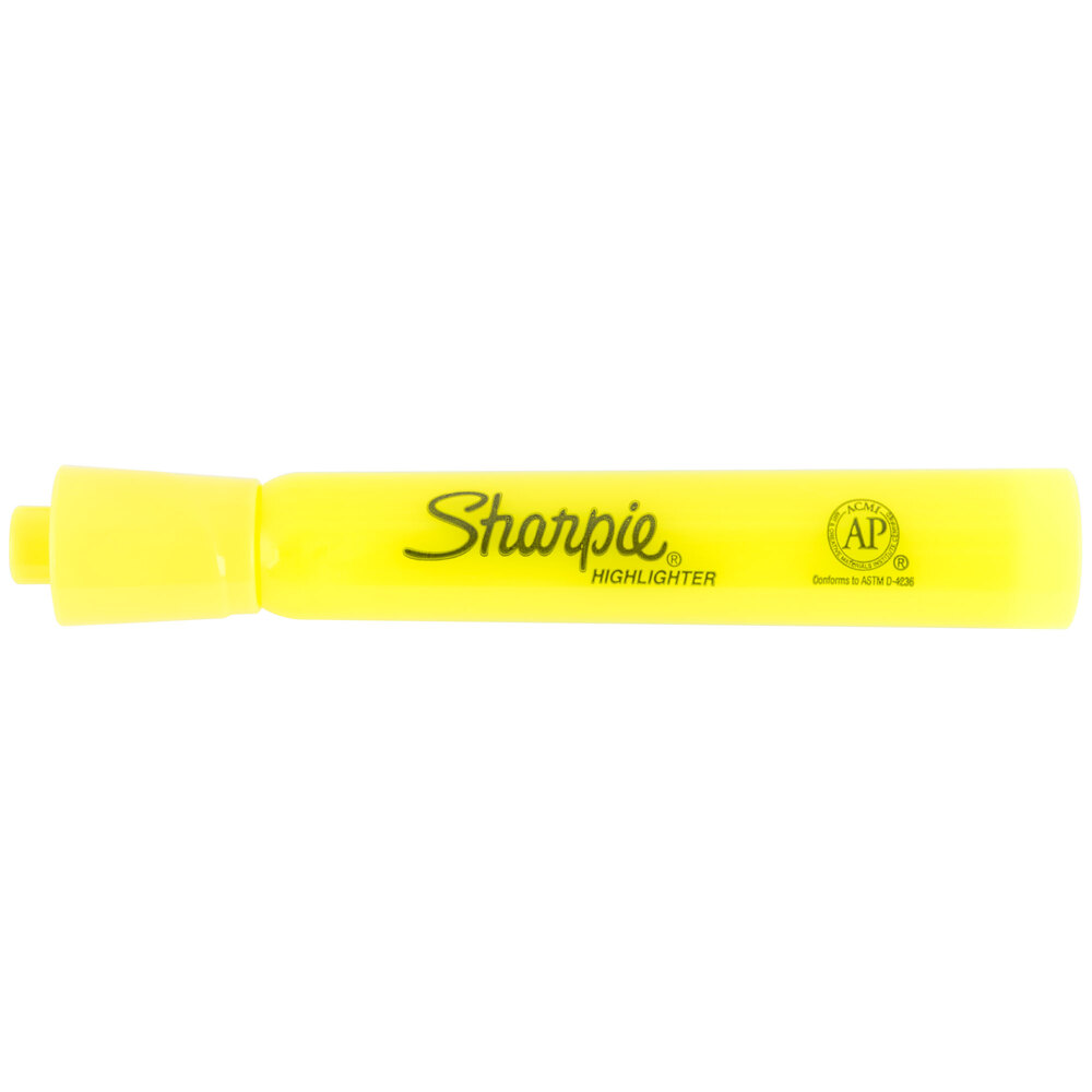 Sharpie 25025 Accent Fluorescent Yellow Chisel Tip Desk Style ...