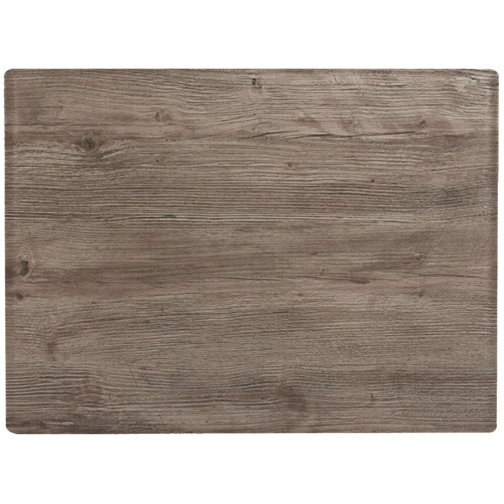 Grosfillex UT220742 X1 24" x 32" Rectangular Aged Oak Outdoor Molded ...