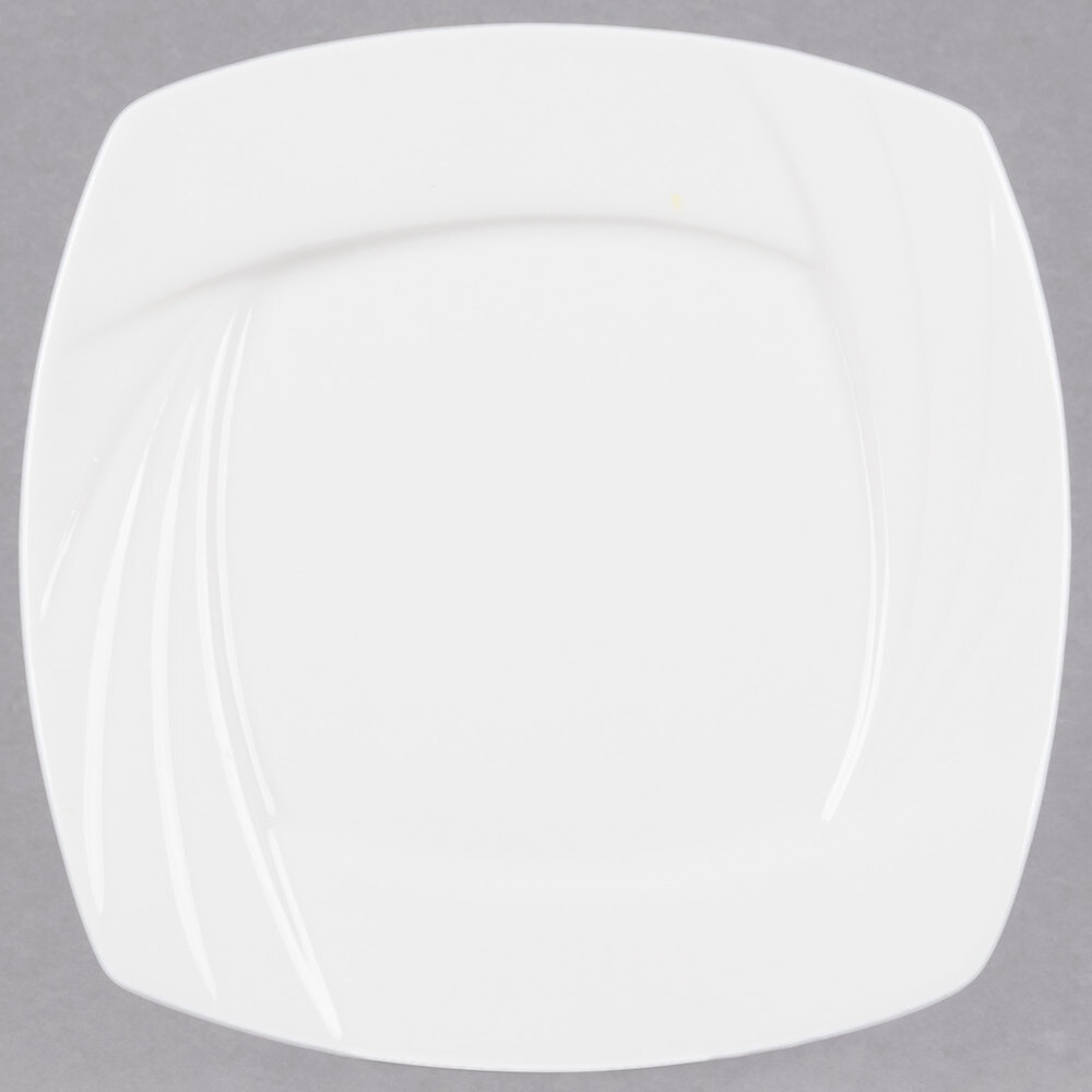CAC GAD-SQ6 Garden State 6 1/4" Bone White Square Porcelain Plate - 36/Case
