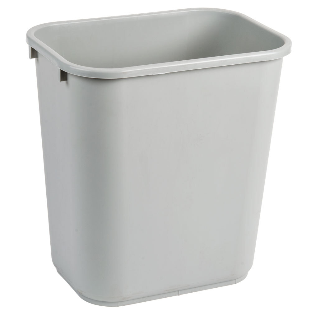 Continental 2818GY 28 Qt. / 7 Gallon Gray Rectangular Wastebasket ...