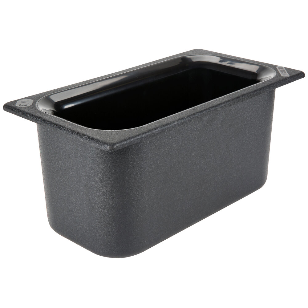 Carlisle CM110203 Coldmaster 1/3 Size Black Cold ABS Plastic Food Pan ...