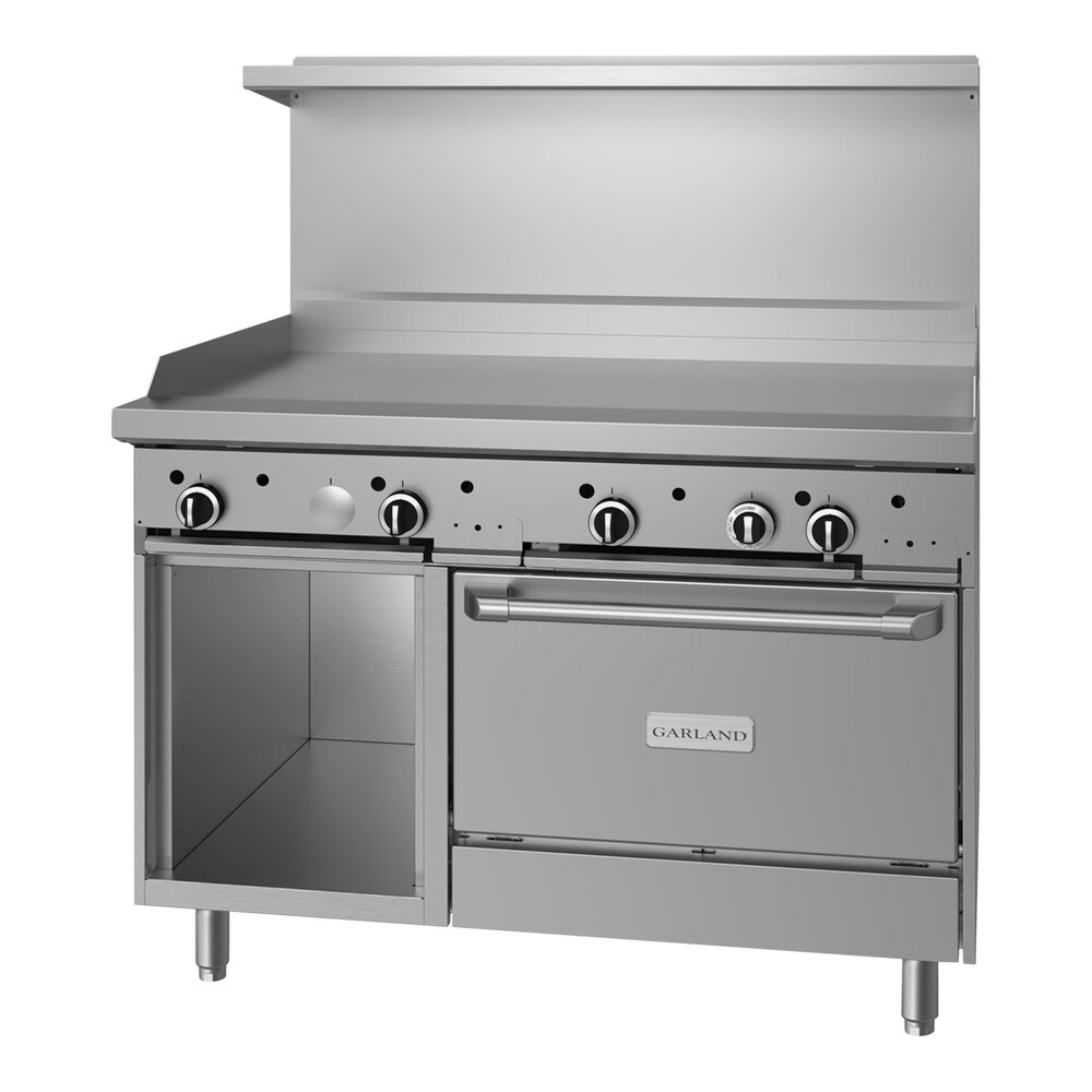 Garland G48-G48RS Natural Gas 48" Range with 48" Griddle, Standard Oven ...