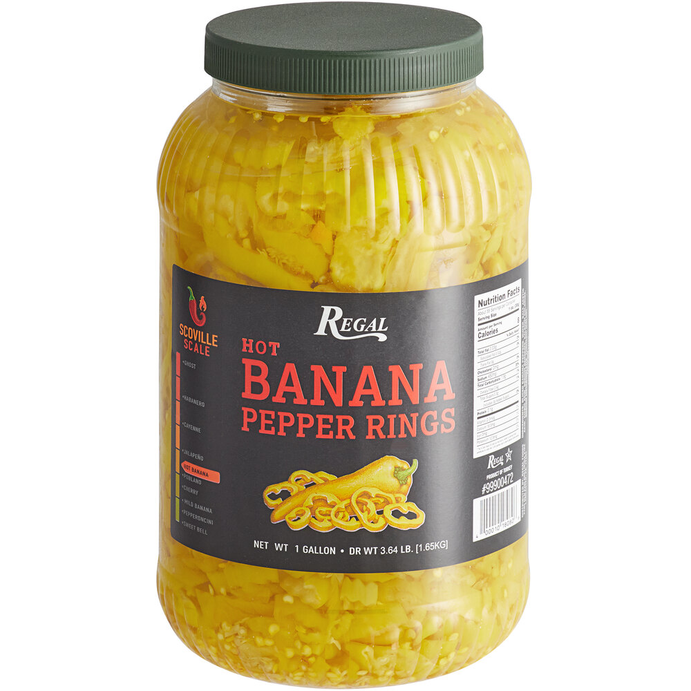 Hometown Provisions Hot Banana Pepper Rings 1 Gallon - 4/Case
