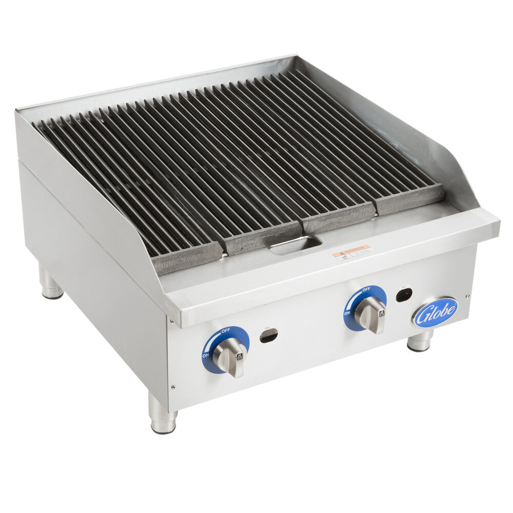 Globe GCB24G-CR 24" Gas Charbroiler with Cast Iron Radiants - 80,000 BTU