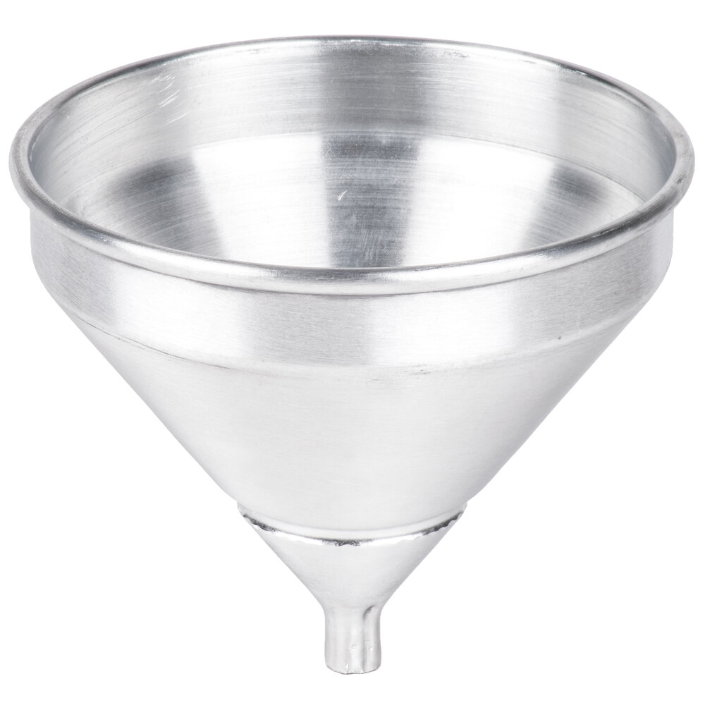 American Metalcraft 1 Qt. (32 oz.) 7 1/4" Funnel with Built-In Strainer ...