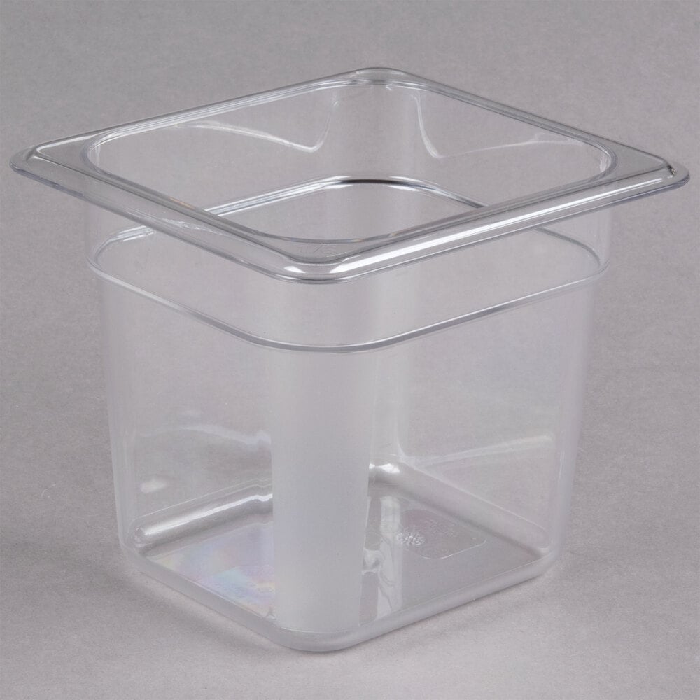 Cambro 66CW135 Camwear 1/6 Size Clear Polycarbonate Food Pan - 6" Deep