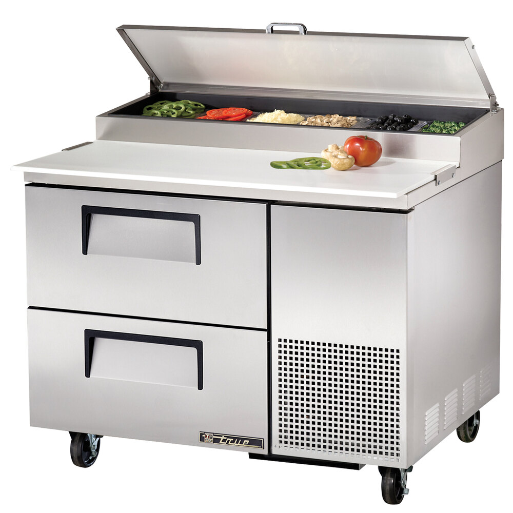 True TPP-44D-2 44" Two Drawer Refrigerated Pizza Prep Table