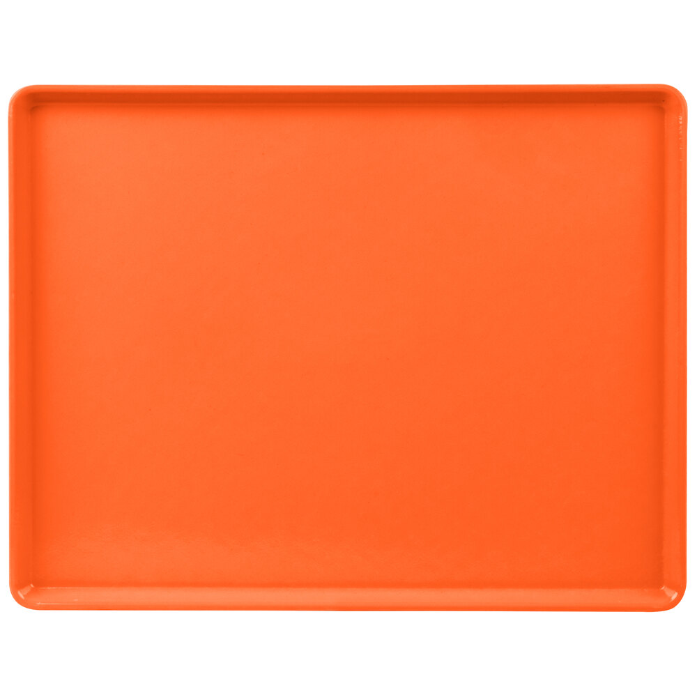 Cambro 1418D222 14" x 18" Orange Pizazz Dietary Tray - 12/Case