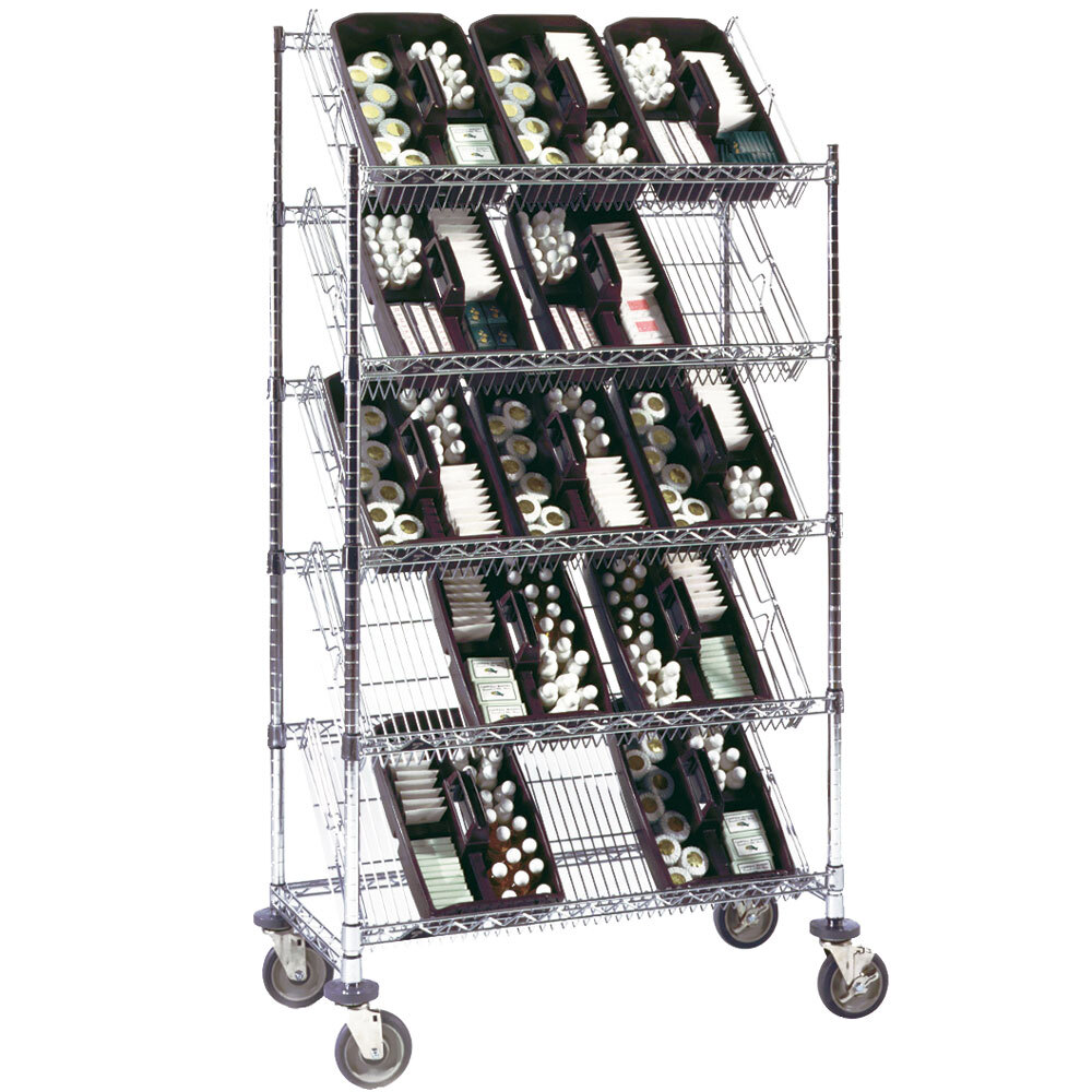 Metro DC56EC 48" x 18" Five Slanted Shelf Merchandiser / Dispenser Rack