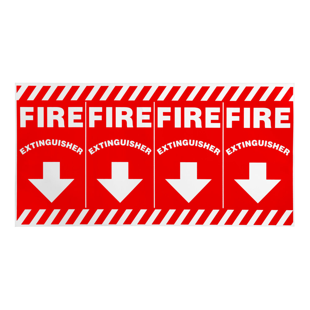 Buckeye Wrap-Around Fire Extinguisher Adhesive Label - Red and White ...