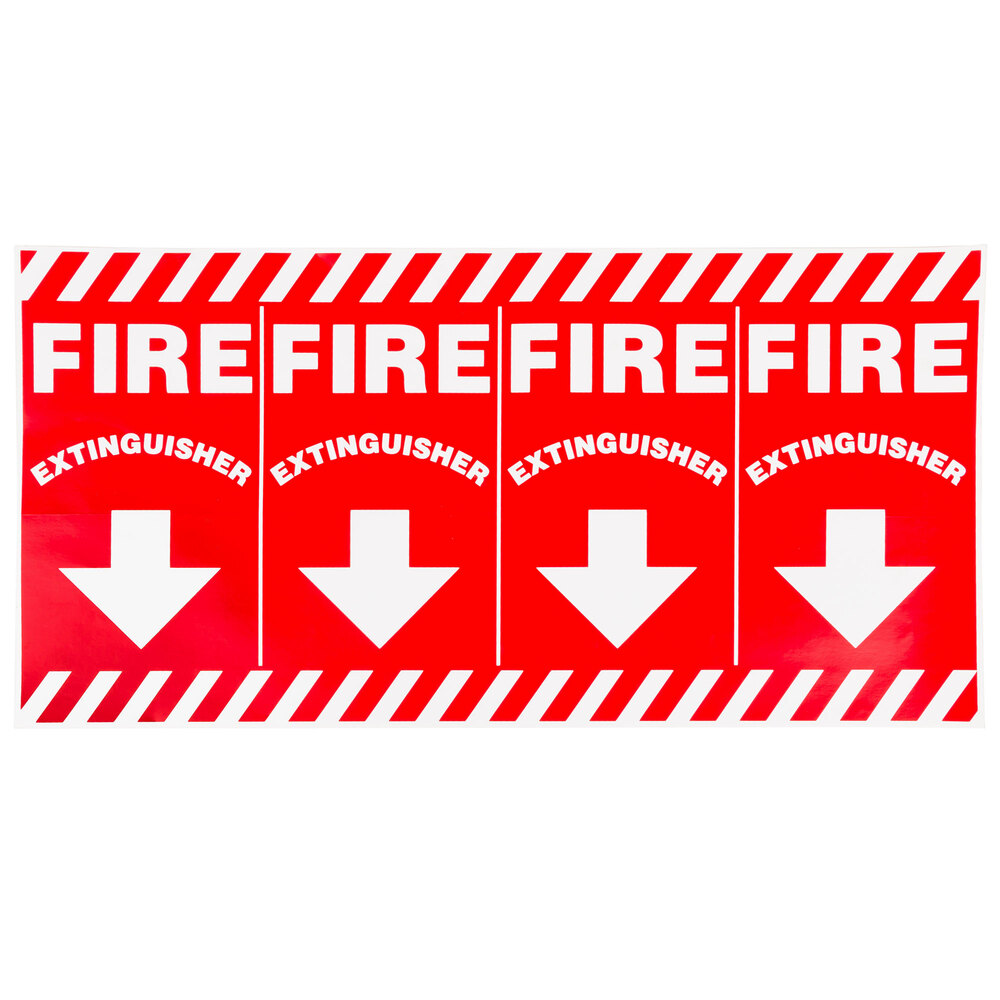 Buckeye Wrap-Around Fire Extinguisher Adhesive Label - Red and White ...