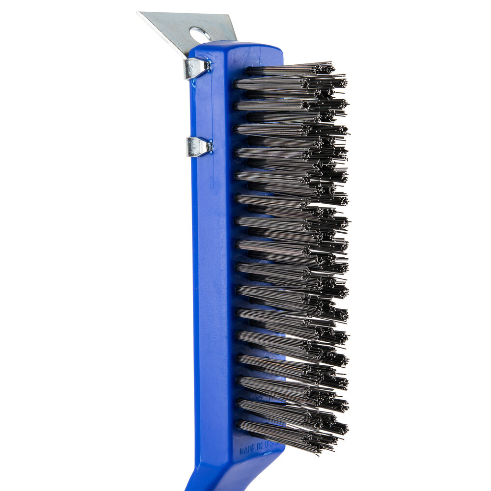 Carlisle 4067100 Sparta Wire Grill Brush with Scraper Plastic Handle