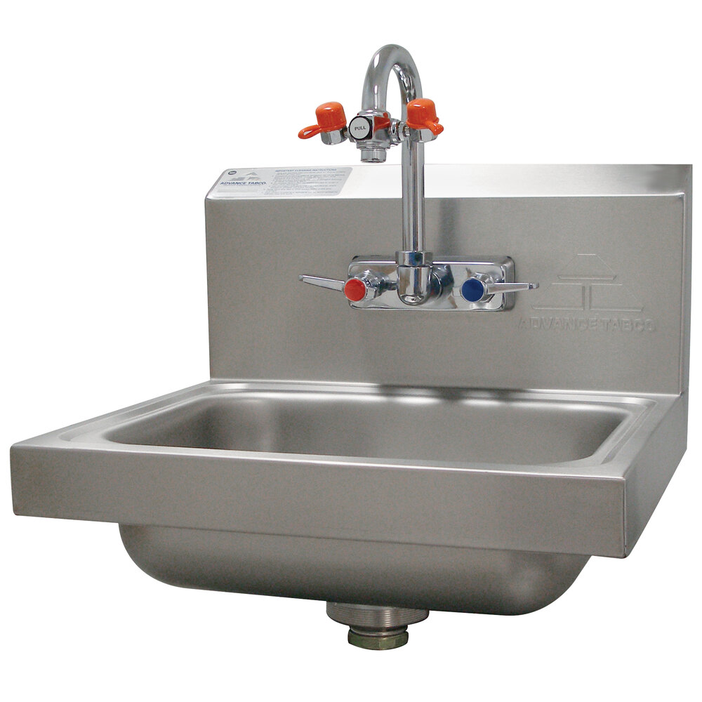 Advance Tabco 7-PS-55 Hand Sink with Emergency Eye Wash Attachment - 17 ...