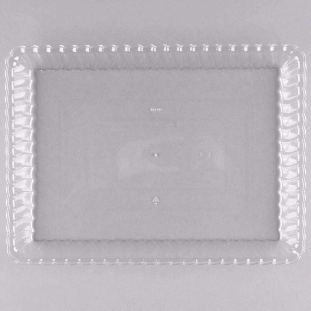 Fineline 294-CL Flairware 9" x 13" Clear Plastic Rectangular Tray - 48/Case