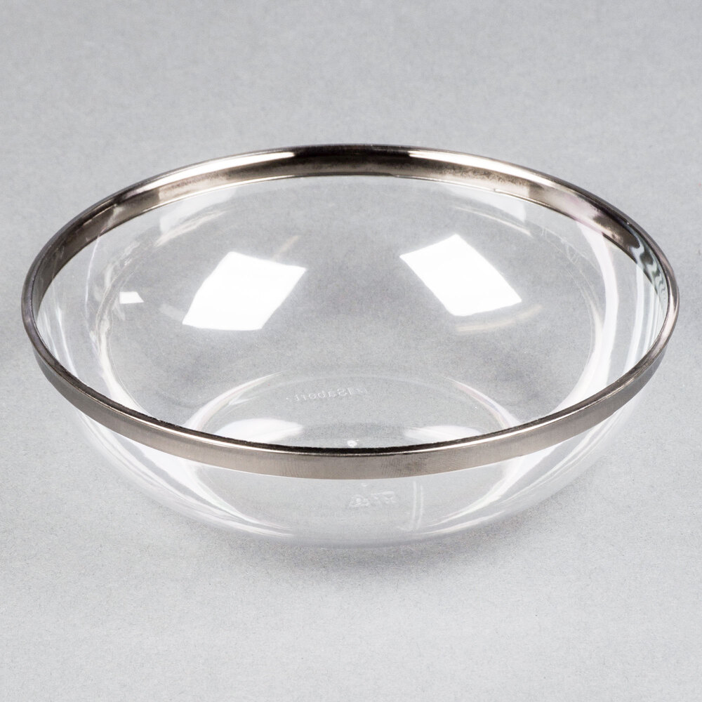 Sabert Bowls (10 oz.) - Clear with Silver Rim - 144/Case