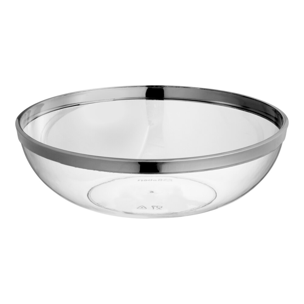 Sabert Bowls (10 oz.) - Clear with Silver Rim - 144/Case