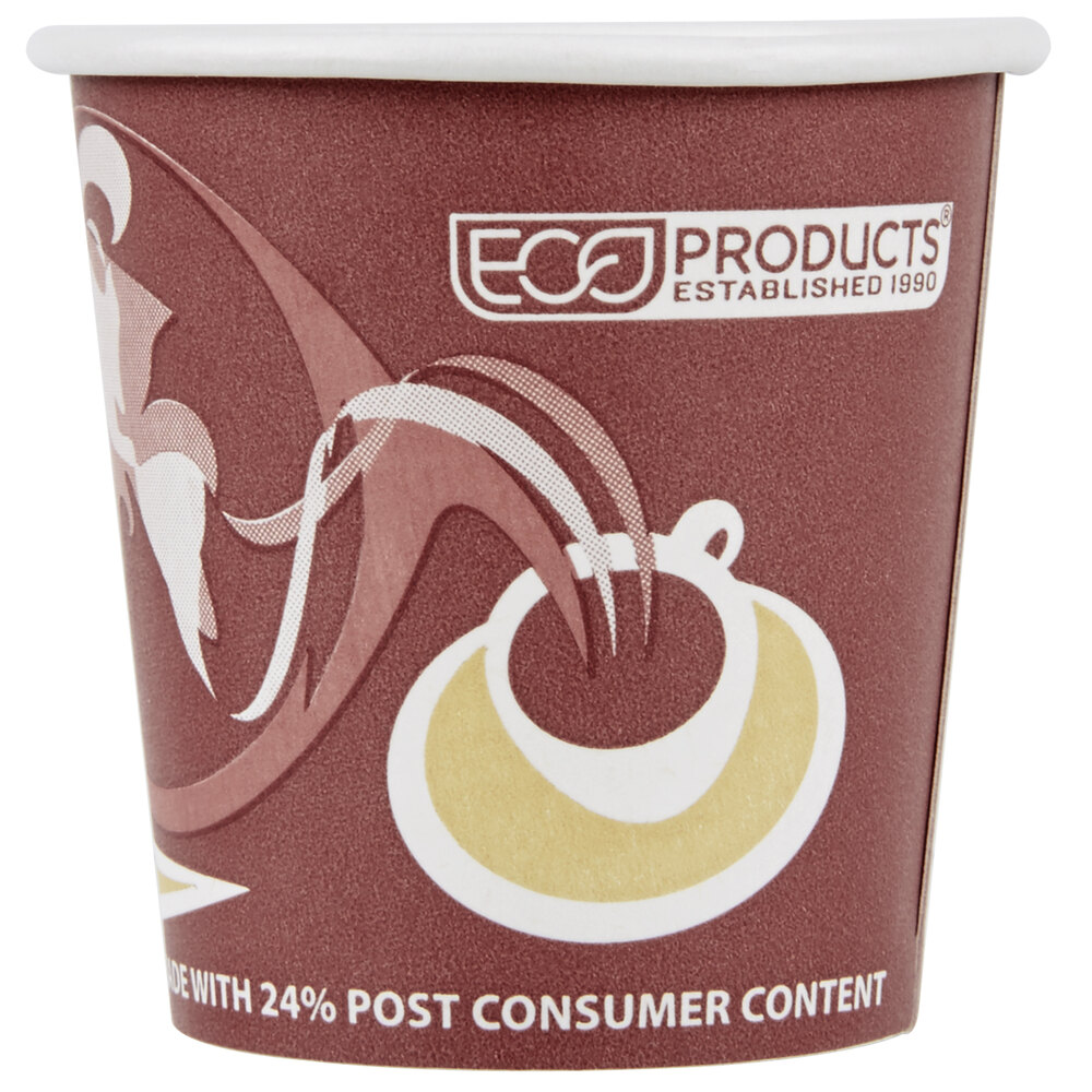 Eco-Products EP-BRHC4-EW Evolution World PCF 4 oz. Paper Hot Cup - 50/Pack