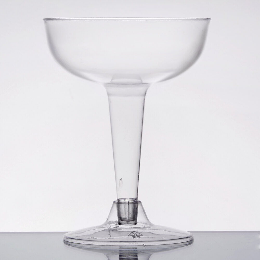 Fineline Flairware 2104 4 oz. Clear Plastic 2 Piece Champagne Glass ...