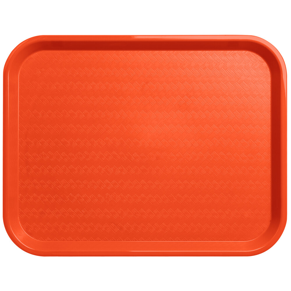 Carlisle CT141824 Cafe 14" x 18" Orange Standard Plastic Fast Food Tray ...