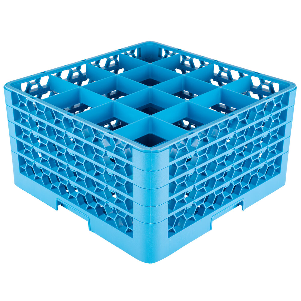 Carlisle RG16-414 OptiClean 16 Compartment Glass Rack with 4 Extenders