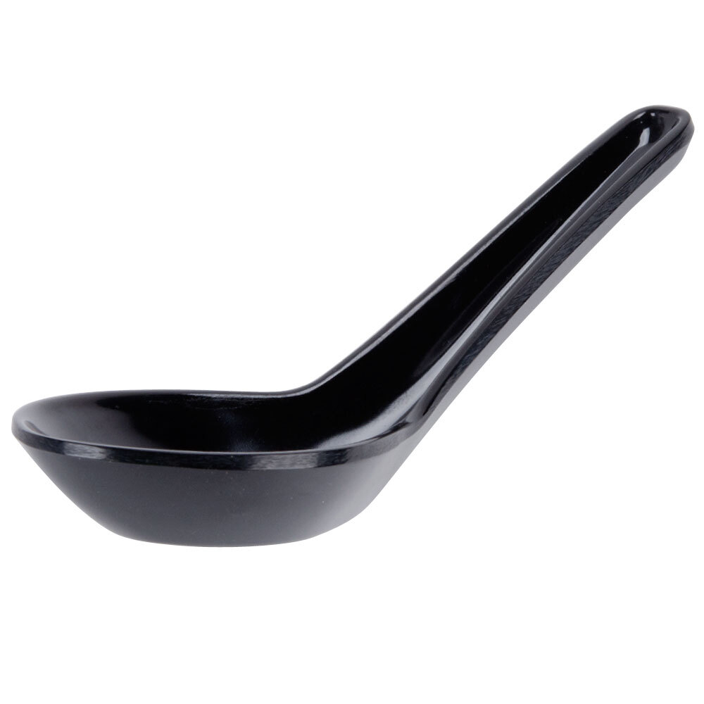 GET M-6030-BK 0.65 oz. Black Melamine Soup Spoon - 12/Pack