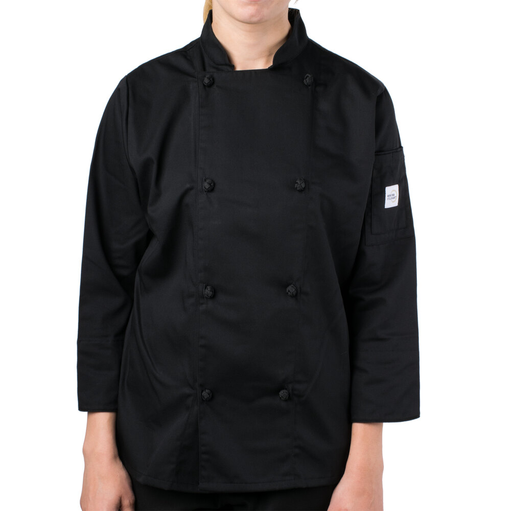 Mercer Culinary Genesis® Women's Black Customizable Long Sleeve Chef ...
