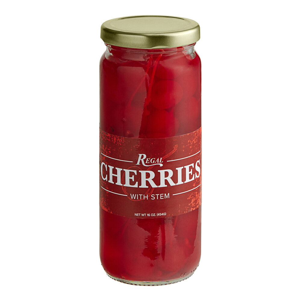 Regal 16 oz. Red Maraschino Cherries with Stems