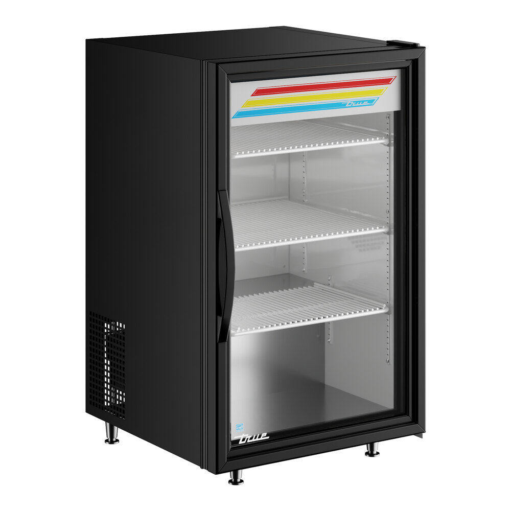 True GDM-07-HC~TSL01 24 1/8" Black Refrigerated Glass Door Countertop ...