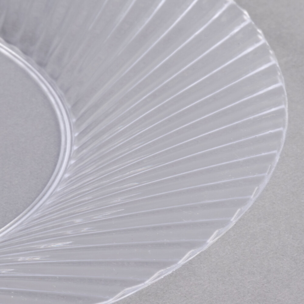 Visions Wave 7" Clear Plastic Plate - 18/Pack