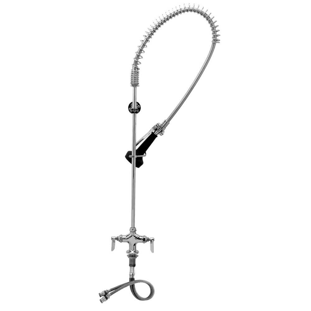 T&S B-0113-08C EasyInstall Deck Mounted 45" High Pre-Rinse Faucet with ...