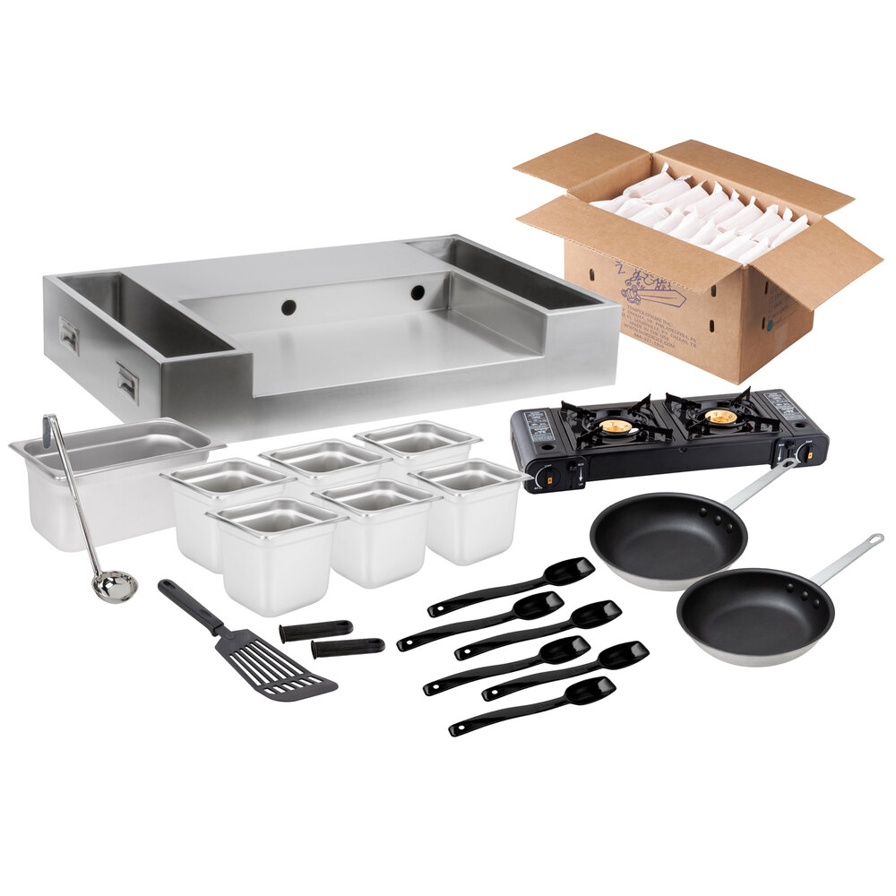 Choice 57-Piece Deluxe Butane Made-to-Order Omelet / Pasta Station Kit