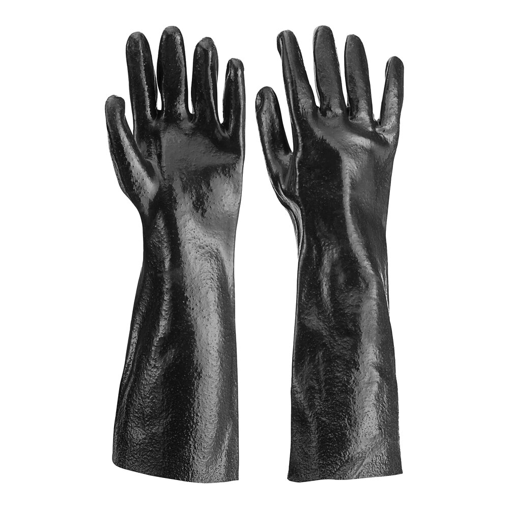 Cordova Black 18" PVC Gloves with Interlock Lining - One Size Fits Most ...