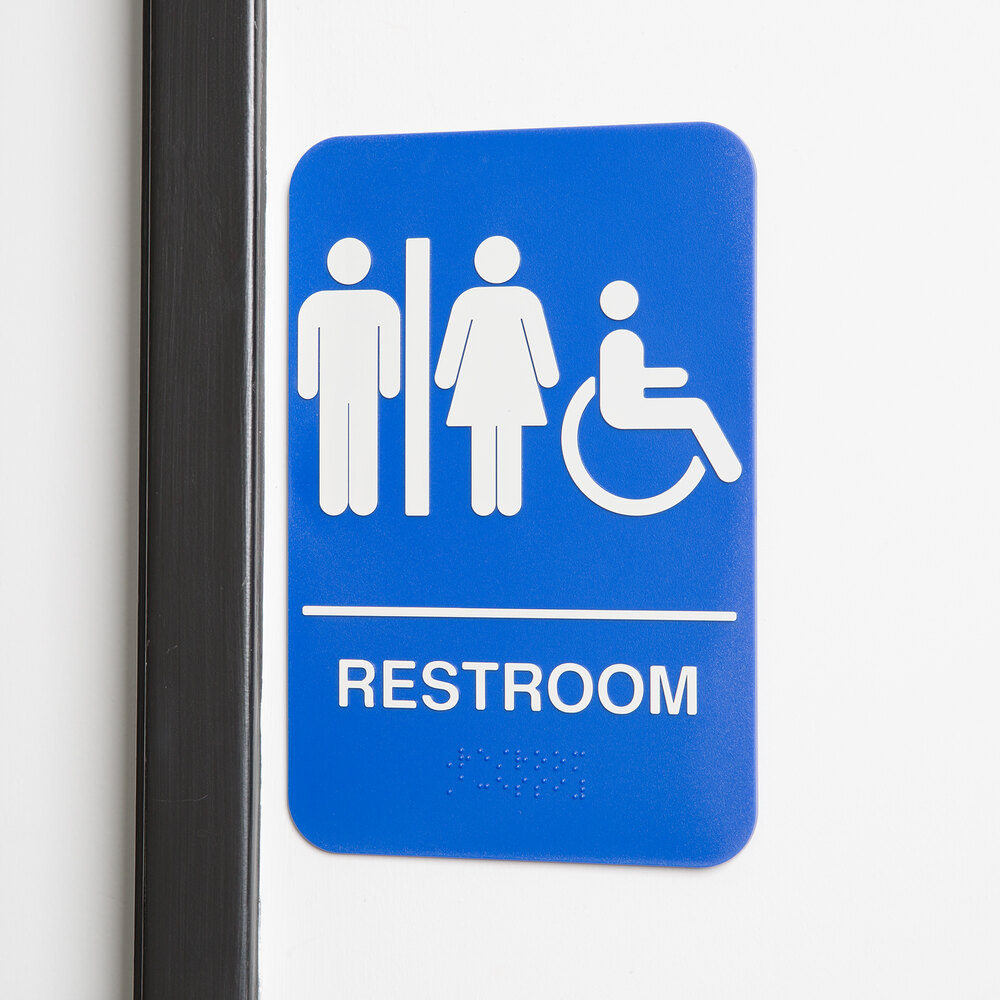 Tablecraft 695650 ADA Handicap Accessible Women's / Men's Restroom Sign ...