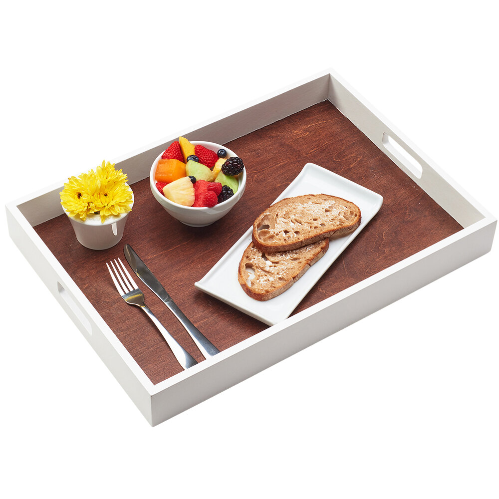 Cal-Mil 3592-15 Stackable Two-Tone Room Service Tray - 21 1/2" x 15" x ...