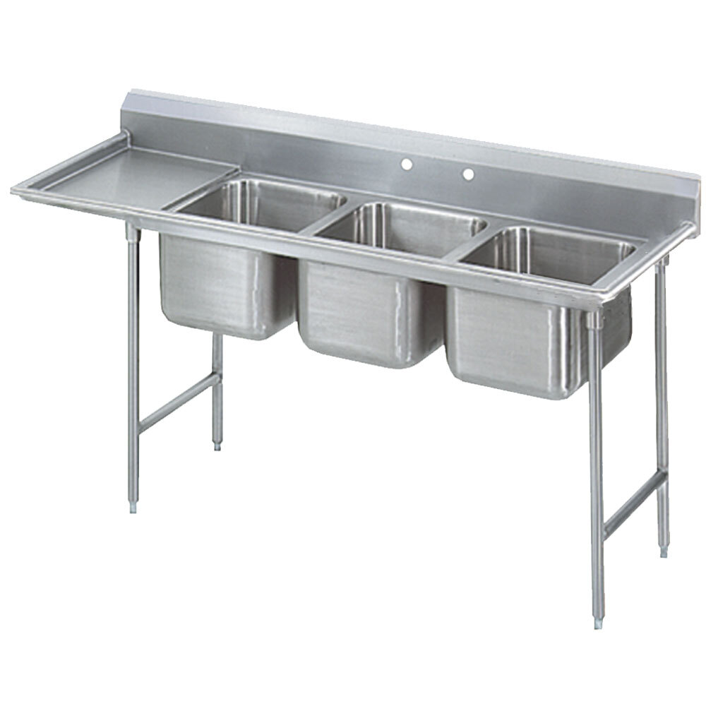 Advance Tabco T9-3-54-18L Regaline Three Compartment Stainless Steel ...